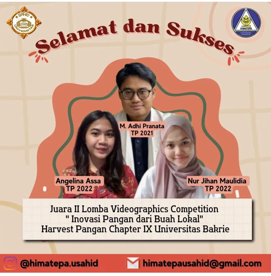 Mahasiswa Usahid juara 2 Videographics Competition dengan tema: Inovasi ...